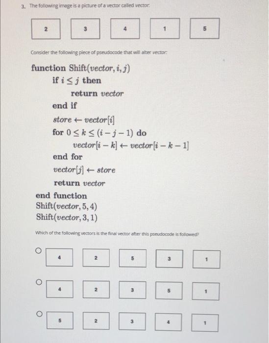 Solved 2. The following image is a picture of a vector | Chegg.com