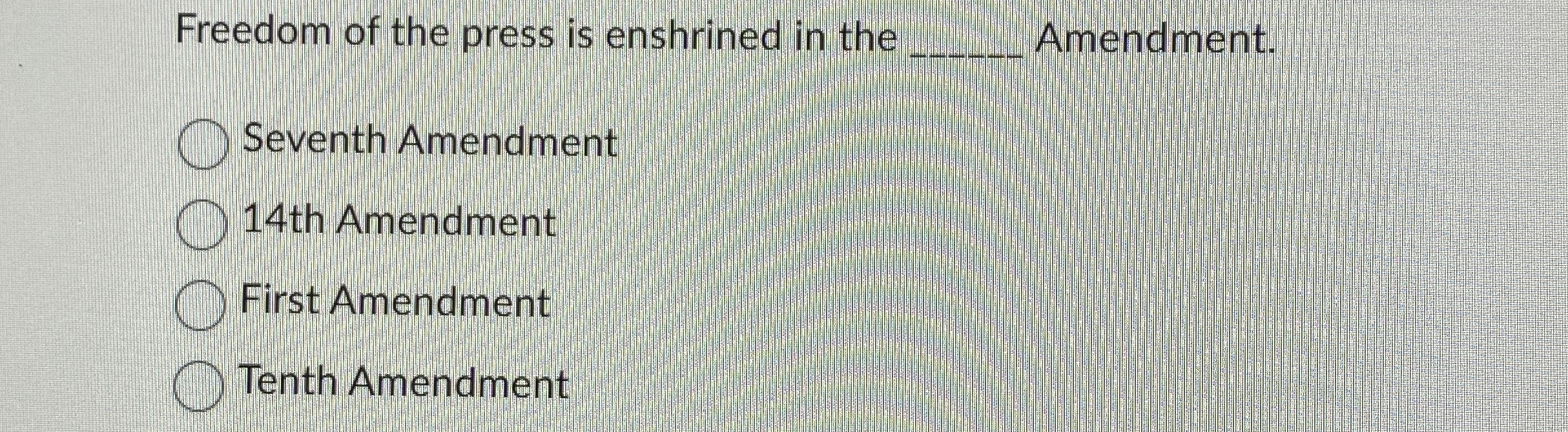 Solved Freedom of the press is enshrined in the q, | Chegg.com