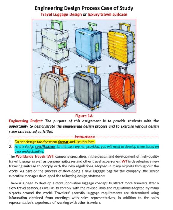 Engineering Design Process Case of Study Travel | Chegg.com