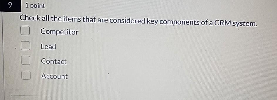Solved 9,1 ﻿pointCheck all the items that are considered key | Chegg.com