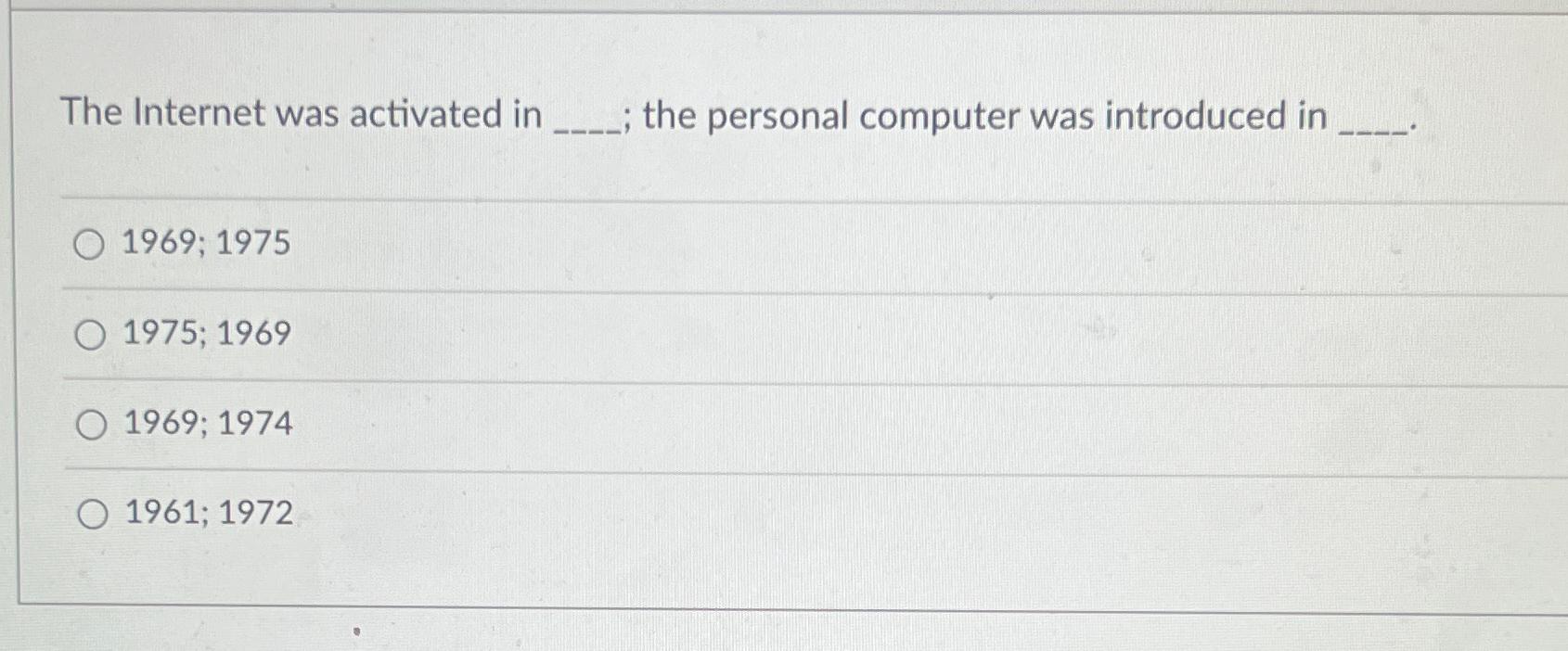Solved The Internet was activated in the personal computer | Chegg.com