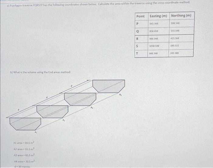 Solved a) A polygon traverse PQRSTP has the following | Chegg.com