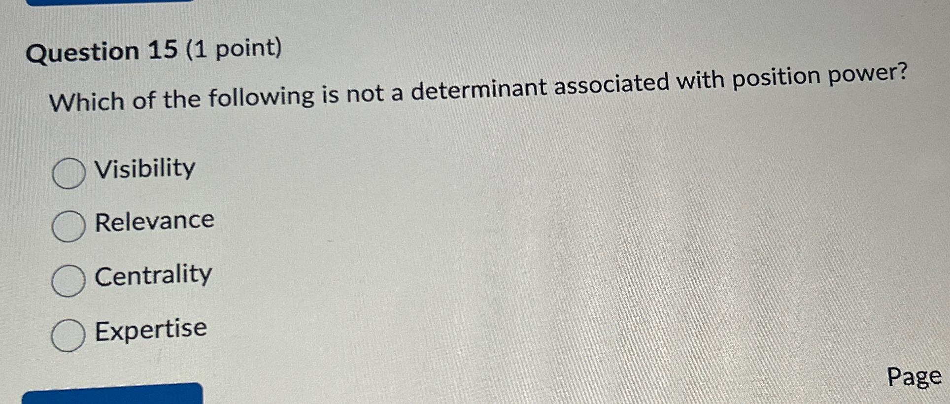 Solved Question 15 (1 ﻿point)Which of the following is not a | Chegg.com