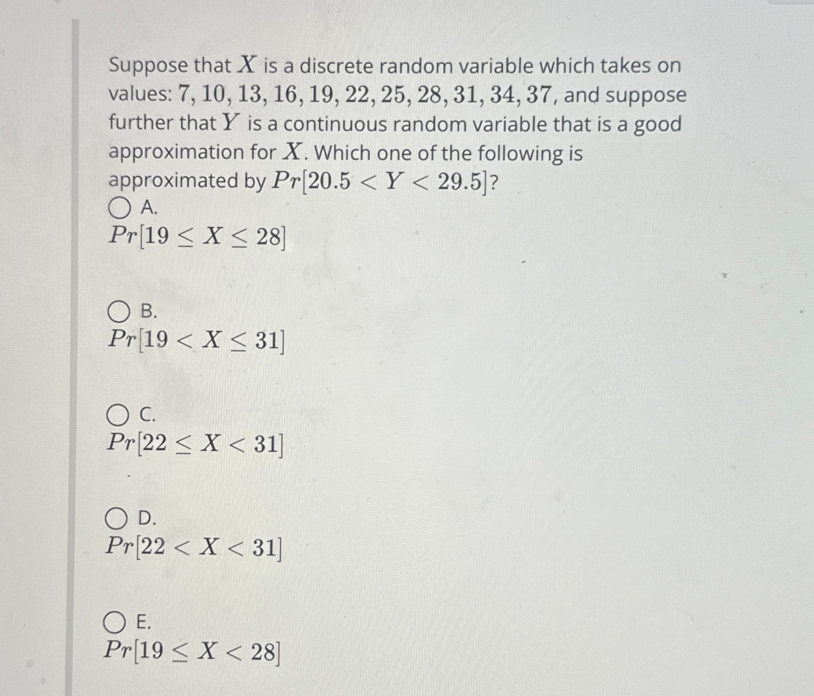 Solved Suppose that x ﻿is a discrete random variable which | Chegg.com