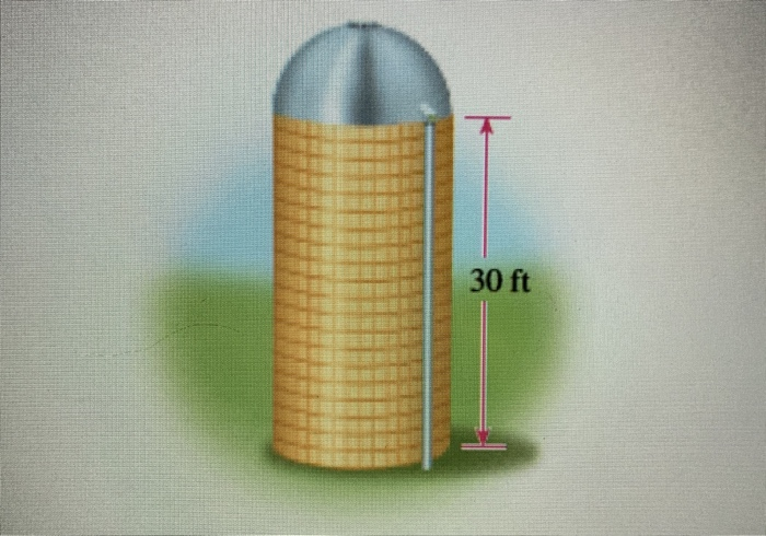 Solved A grain silo consists of a cylindrical main section | Chegg.com