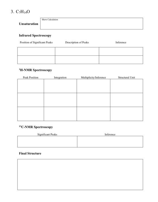 'H-NMR Spectroscopy3. C7H14O Proton NMR हH 3. | Chegg.com