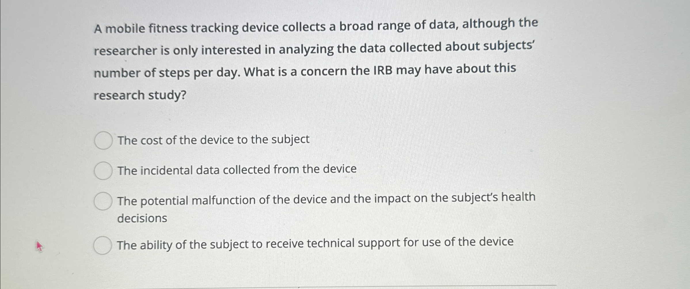 Solved A mobile fitness tracking device collects a broad | Chegg.com