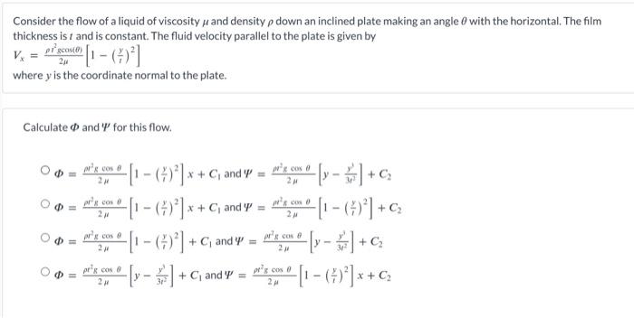 [Solved]: Consider the flow of a liquid of viscosity ( mu