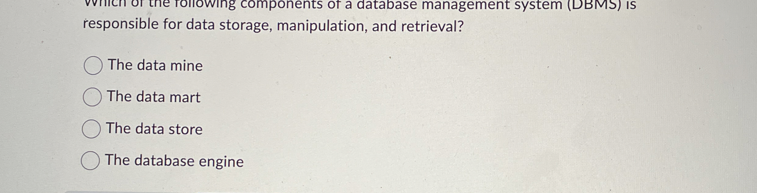 Solved responsible for data storage, manipulation, and | Chegg.com Solved responsible for data storage, manipulation, and | Chegg.com
