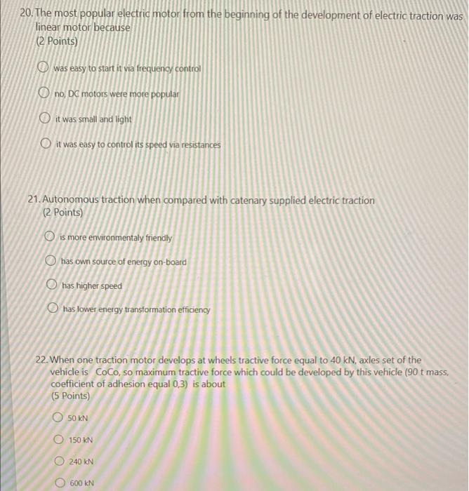 Solved 20. The most popular electric motor from the | Chegg.com