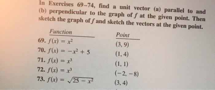 Solved In Exercises 69-74, Find A Unit Vector (a) Parallel 