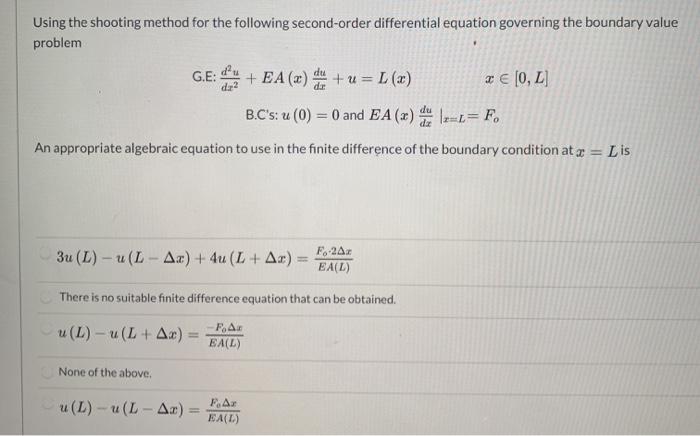 Solved Using the shooting method for the following | Chegg.com