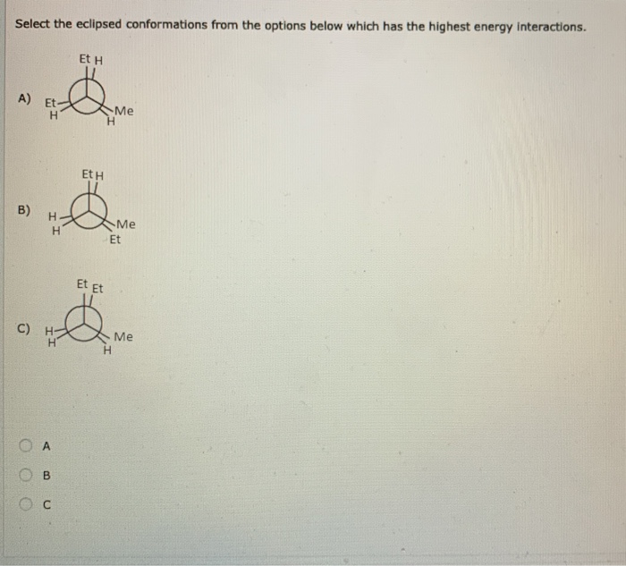 Solved Select the eclipsed conformations from the options | Chegg.com