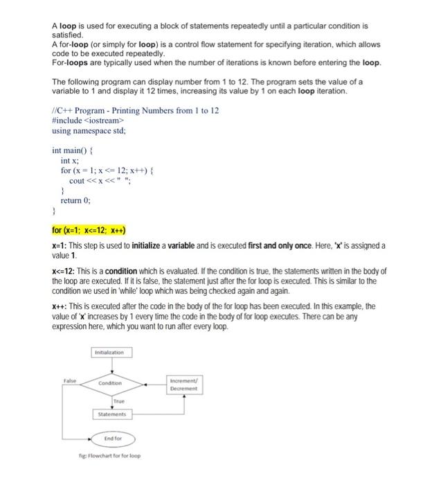 Solved A loop is used for executing a block of statements | Chegg.com