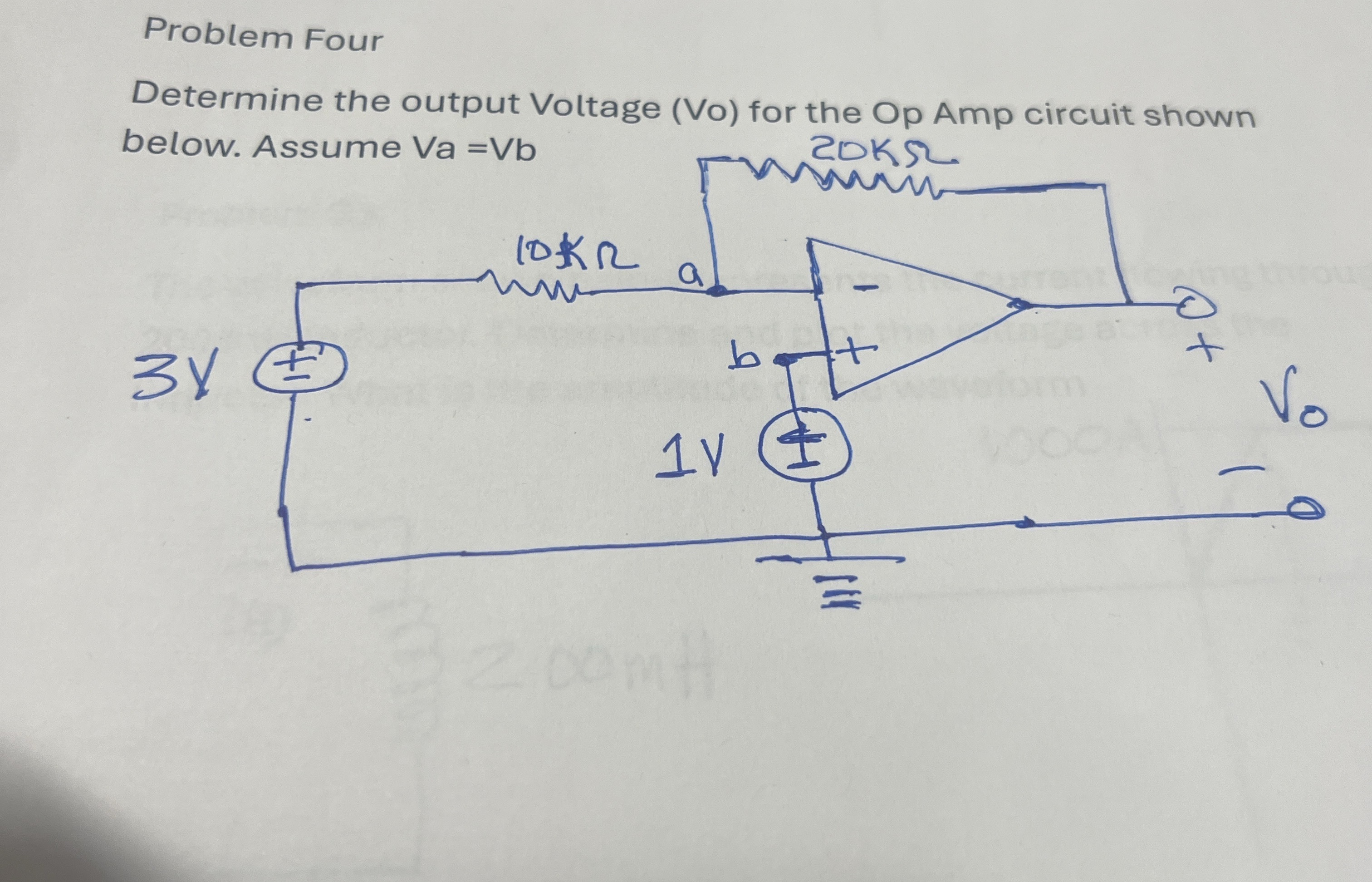 Solved by an EXPERT Problem FourDetermine the output Voltage (Vo) ﻿for | Chegg.com