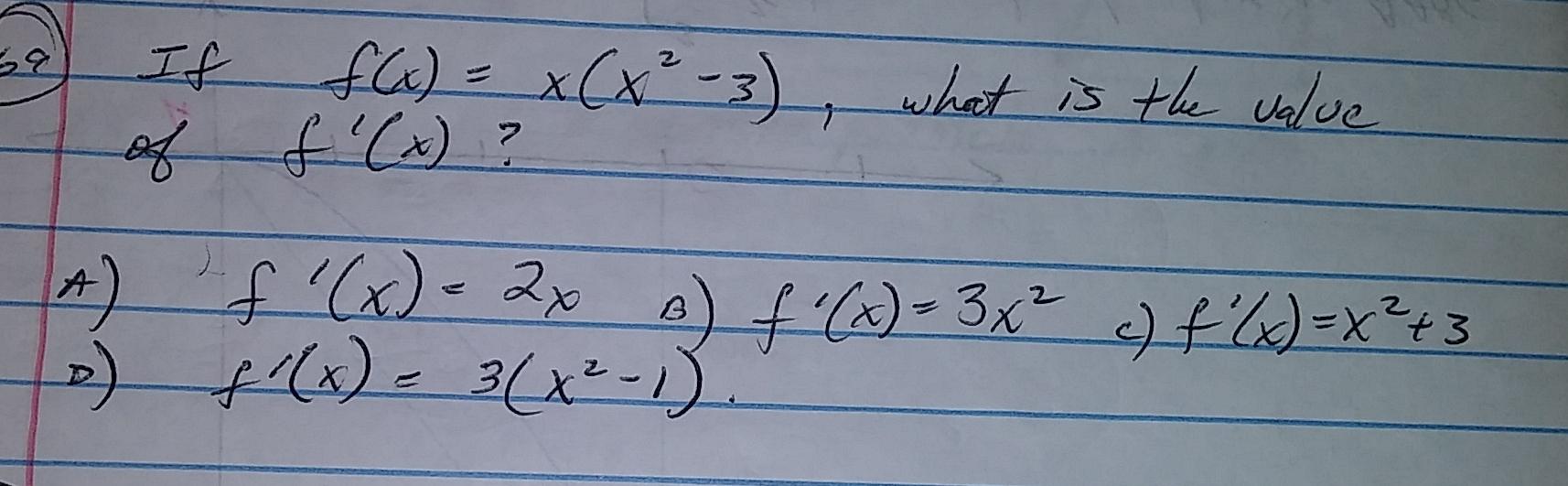 Solved If f(x)=x(x2-3), ﻿what is the value of | Chegg.com