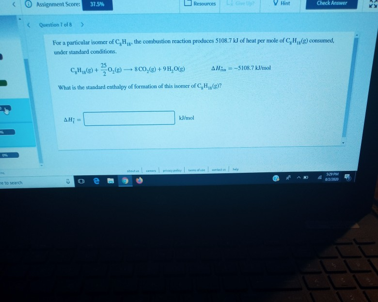 Solved Assignment Score: 37.5% Resources Hint Check Answer | Chegg.com
