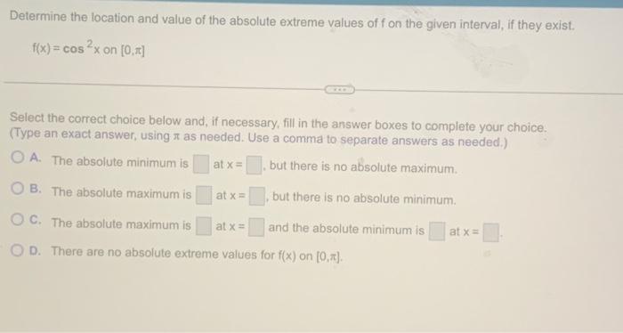 Solved By An Expert Determine The Location And Value Of The Absolute