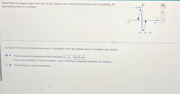 Solved The increasinf answer was wrong. Find a) increasing, | Chegg.com