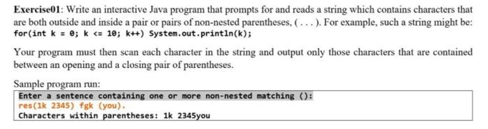 Solved Exercise01 Write An Interactive Java Program That 