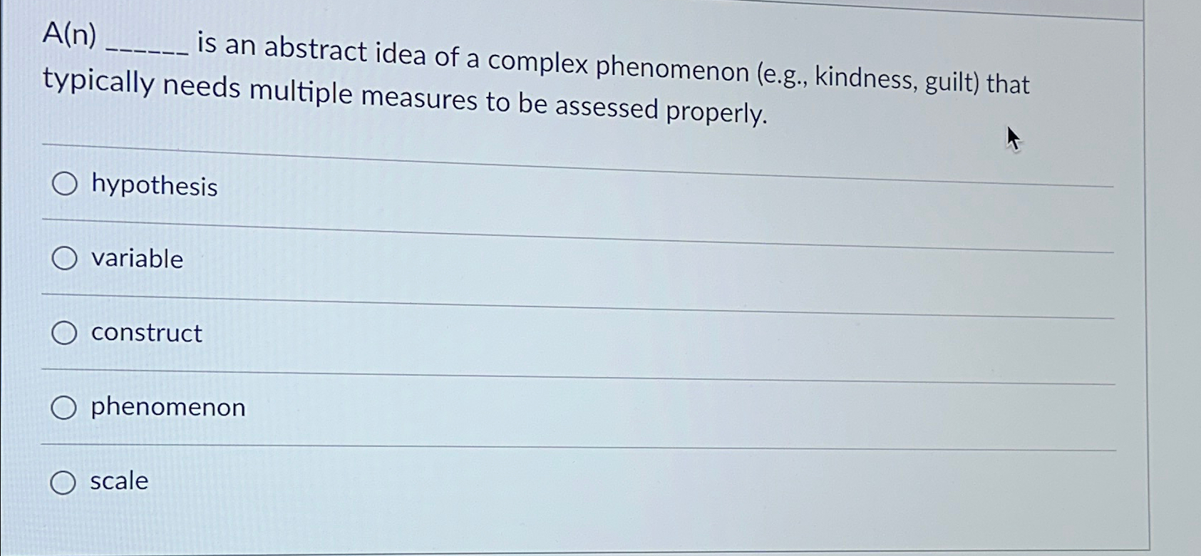 Solved A(n) ﻿is an abstract idea of a complex phenomenon | Chegg.com