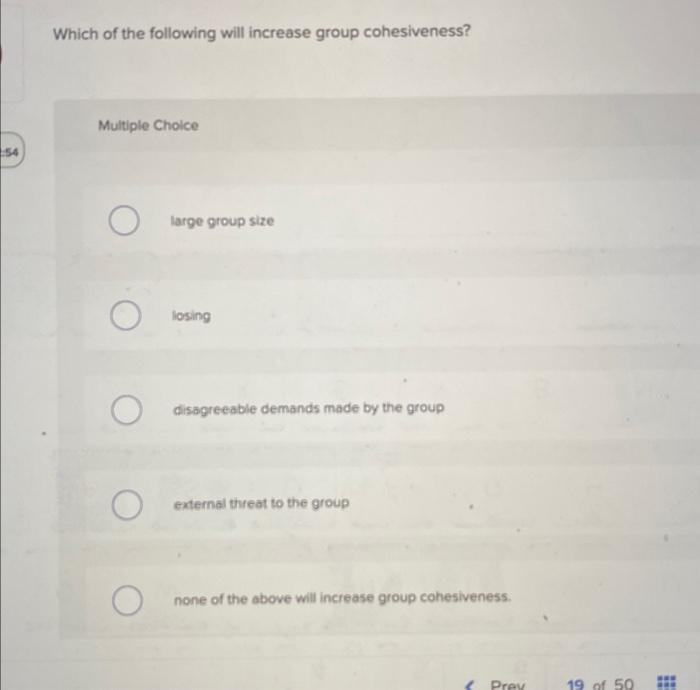 Solved Which of the following will increase group | Chegg.com