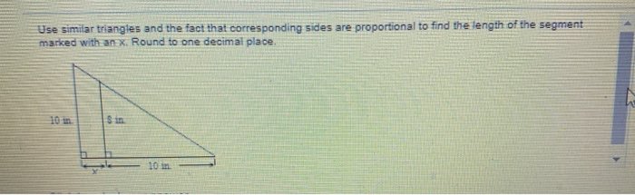 Solved Use similar triangles and the fact that corresponding | Chegg.com