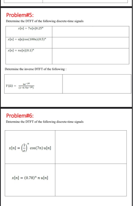Solved Problem#5: Determine the DTFT of the following | Chegg.com
