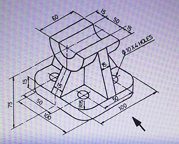 Solved Please make front view , top view and side view of | Chegg.com