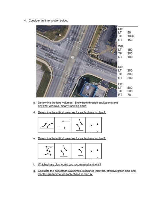 Solved 4. Consider the intersection below. c. Determine the | Chegg.com