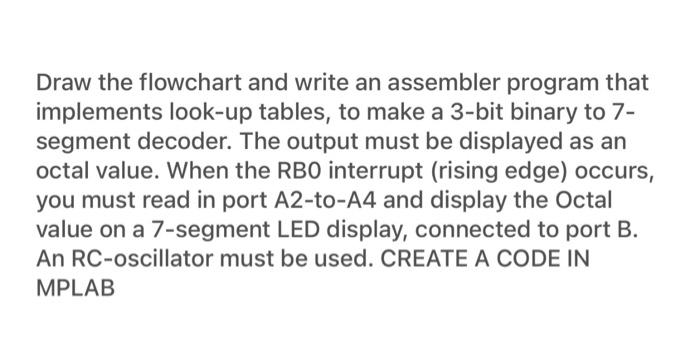 Solved Draw the flowchart and write an assembler program | Chegg.com