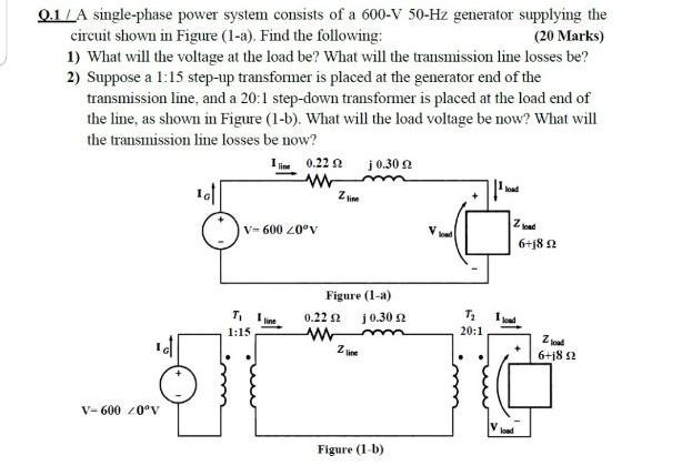 Q.1 / A single-phase power system consists of a | Chegg.com