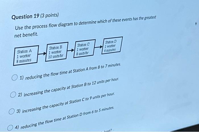 Solved Question 19 (3 points) Use the process flow diagram | Chegg.com