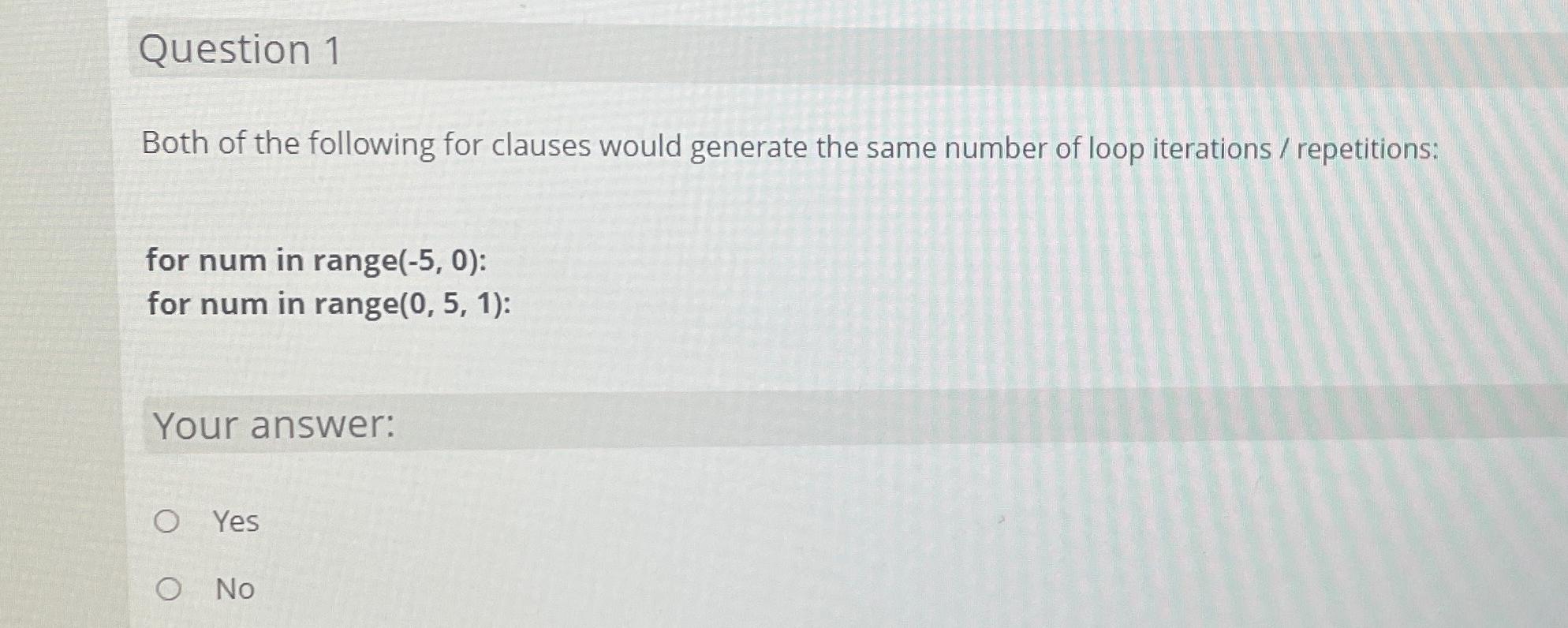 Solved Question 1Both of the following for clauses would | Chegg.com
