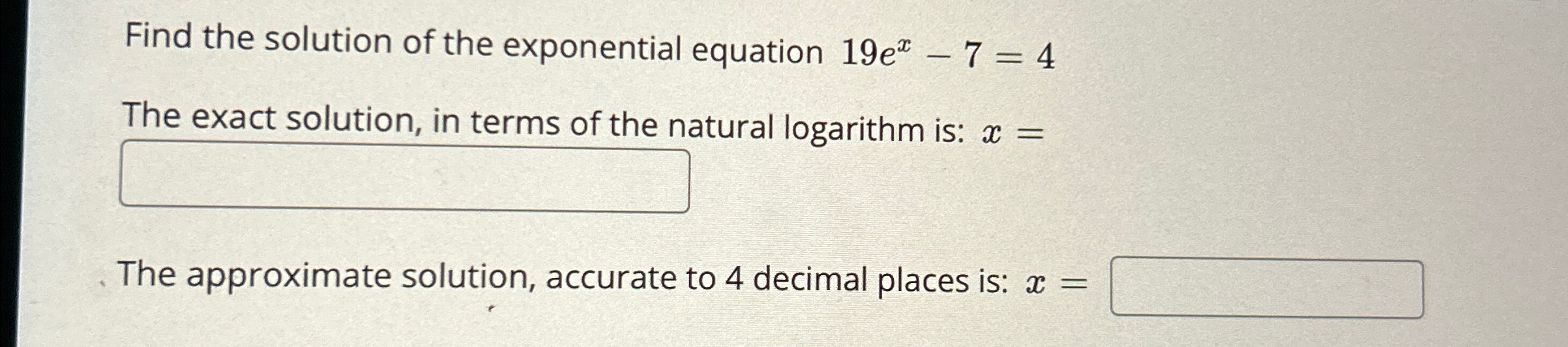 Solved Find the solution of the exponential equation | Chegg.com
