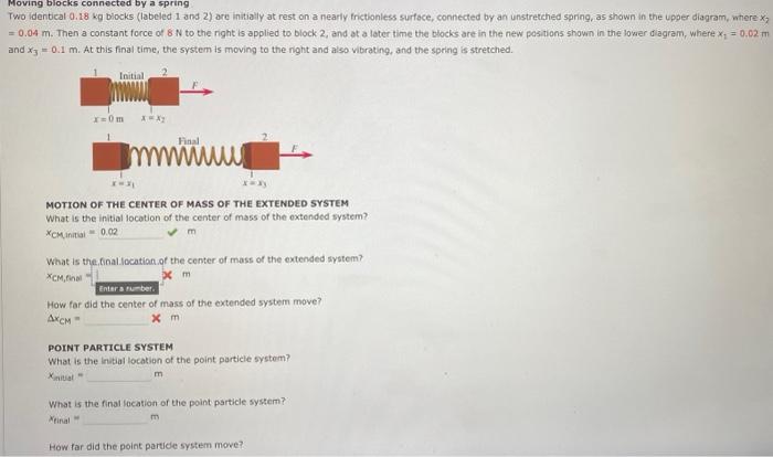 Solved Moving blocks connected by a spring Two identical | Chegg.com