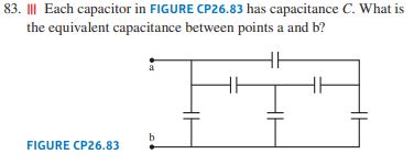 Solved III Each capacitor in FIGURE CP26.83 ﻿has capacitance | Chegg.com