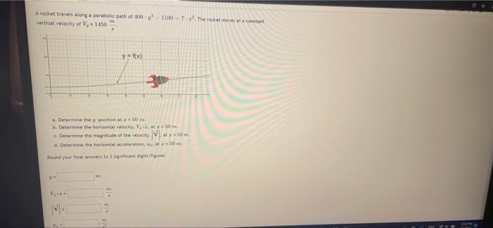Solved A rocket travels along a parabolic path of | Chegg.com