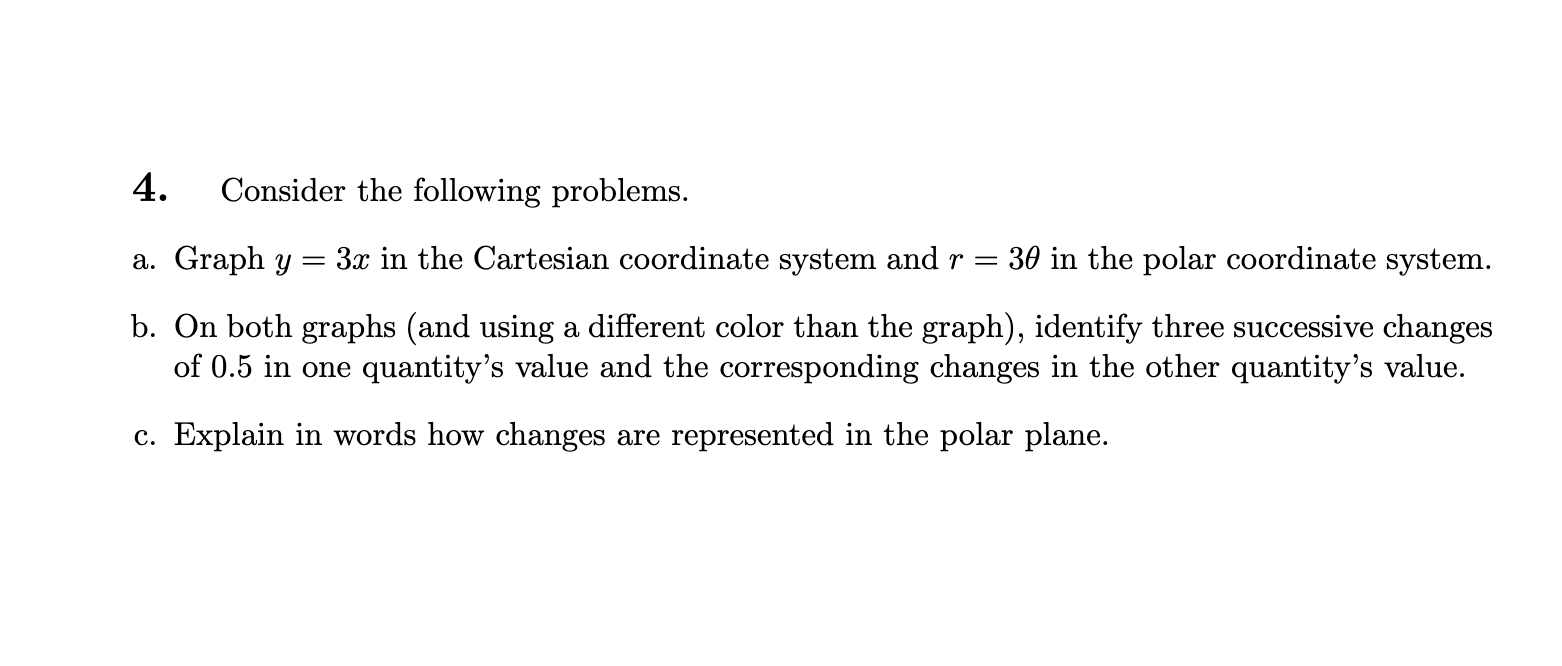 Solved Consider the following problems.a. ﻿Graph y=3x ﻿in | Chegg.com