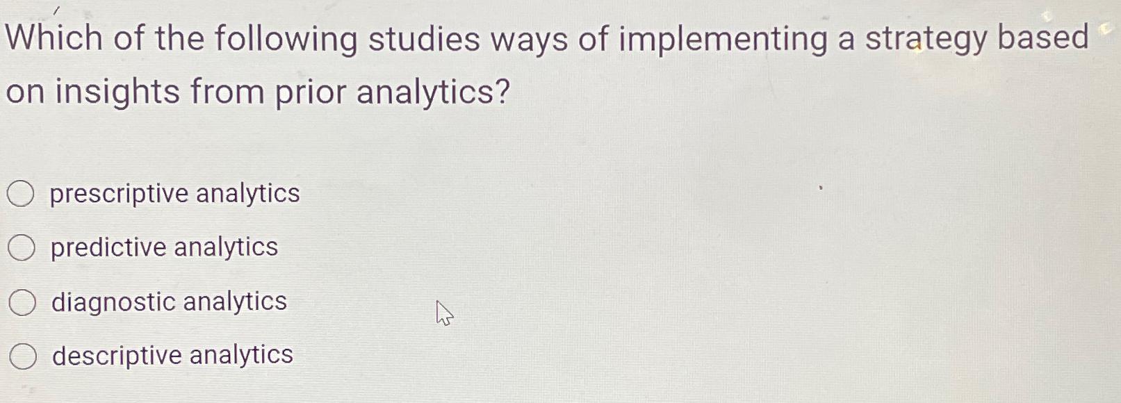 Solved Which of the following studies ways of implementing a | Chegg.com