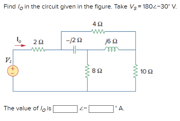 Solved Find IO ﻿in the circuit given in the figure. Take | Chegg.com