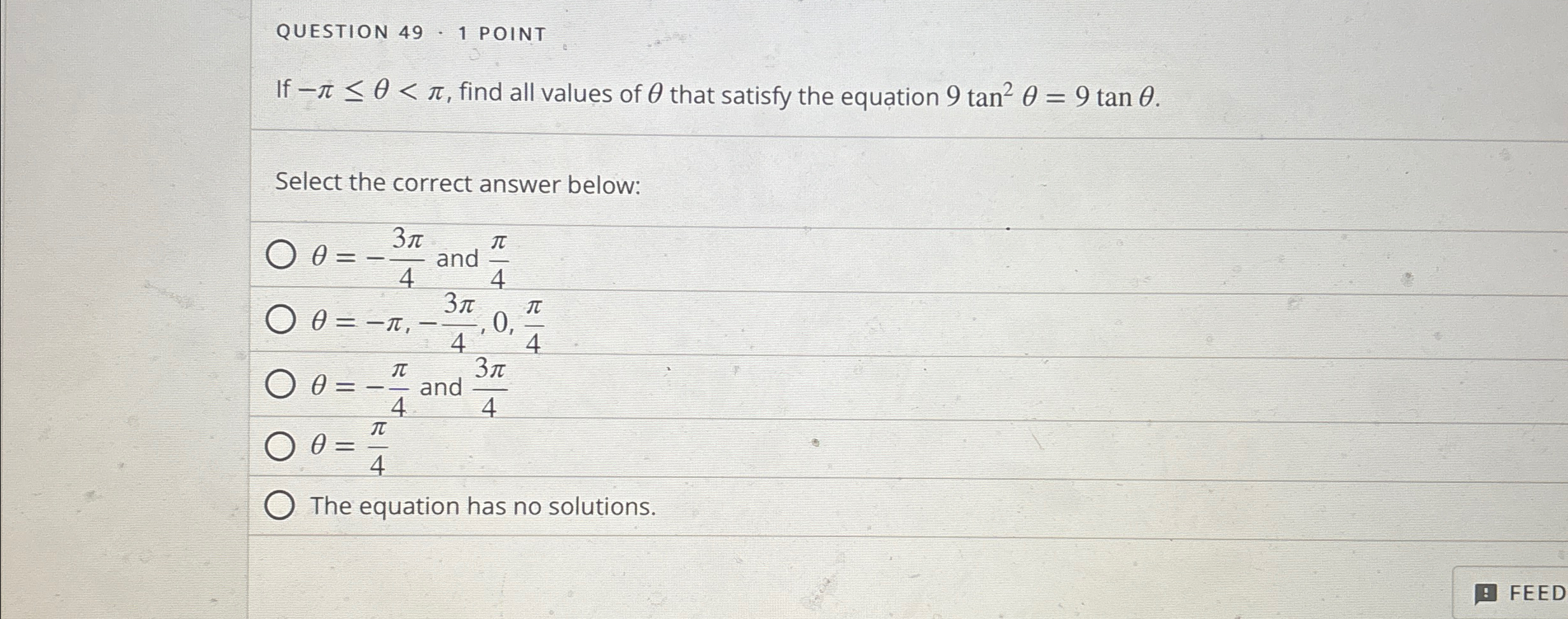 Solved QUESTION 49*1 ﻿POINTIf -π≤θ