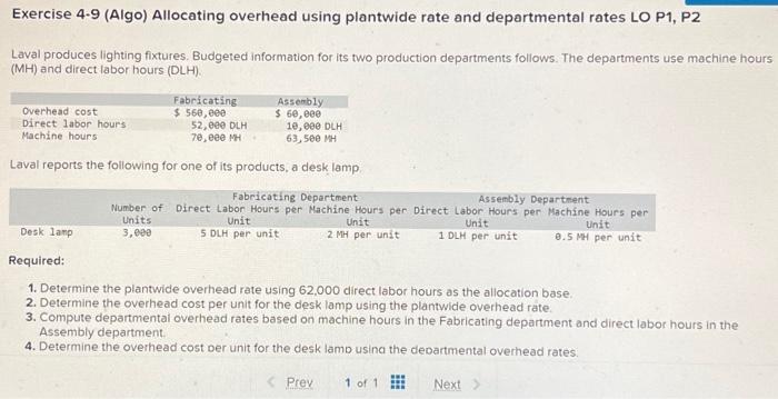 Solved Exercise 4.9 (Algo) Allocating overhead using | Chegg.com