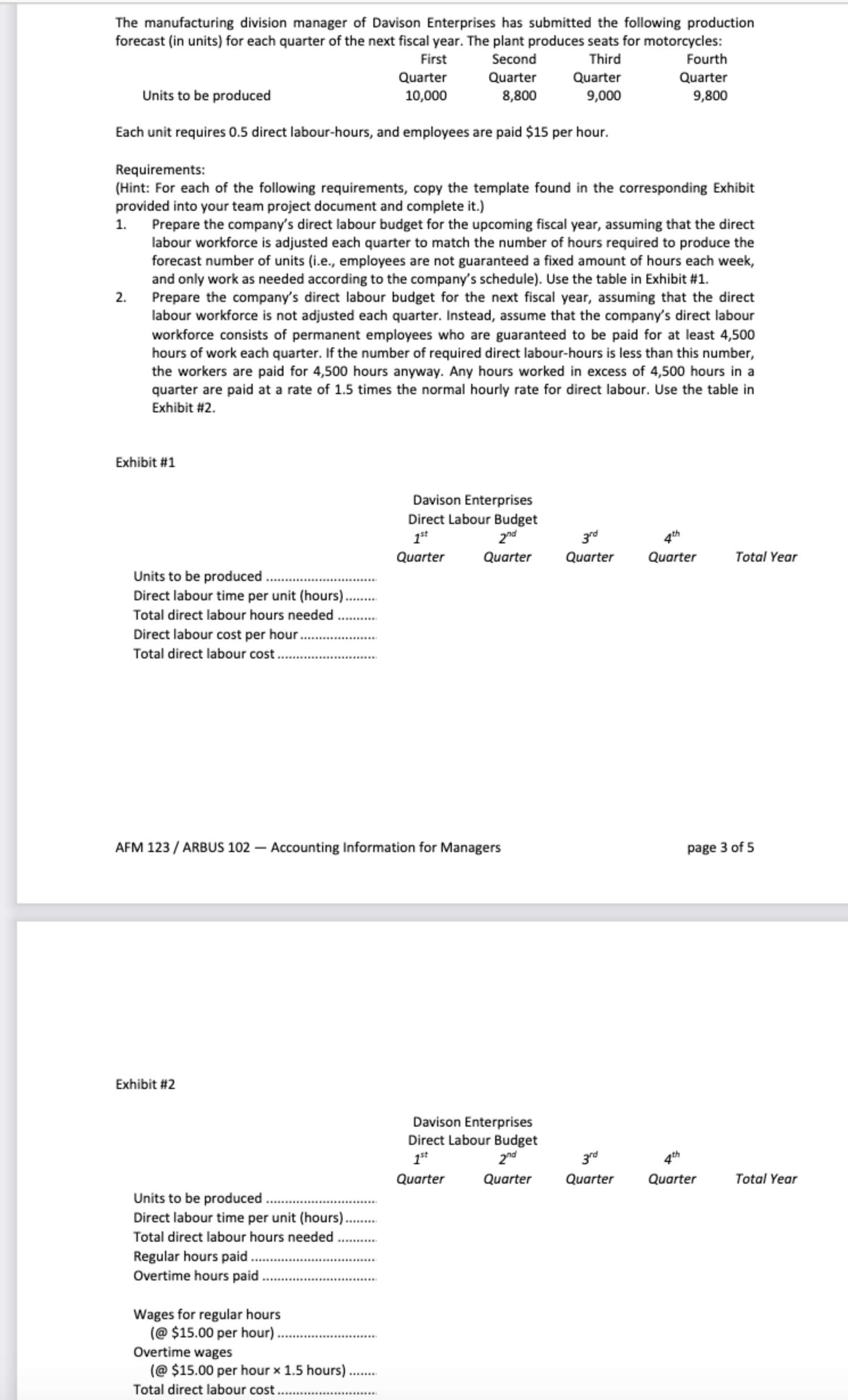 Solved Part 2The manufacturing division manager of Davison | Chegg.com