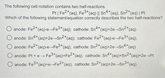 Solved The following cell notation contains two | Chegg.com