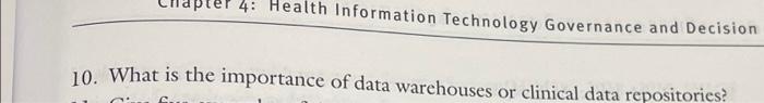 Solved chapter 4: Health Information Technology Governance | Chegg.com
