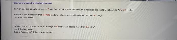 Solved Click here to open the distribution applet Blast | Chegg.com