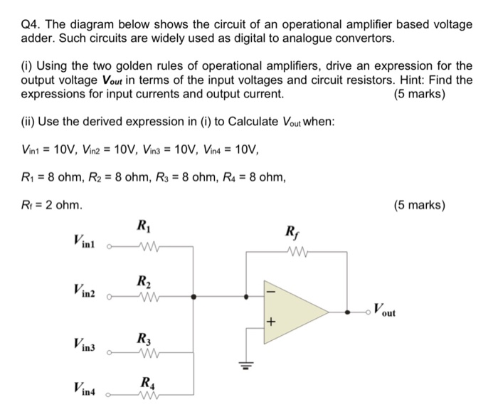 Solved Q4. The diagram below shows the circuit of an | Chegg.com