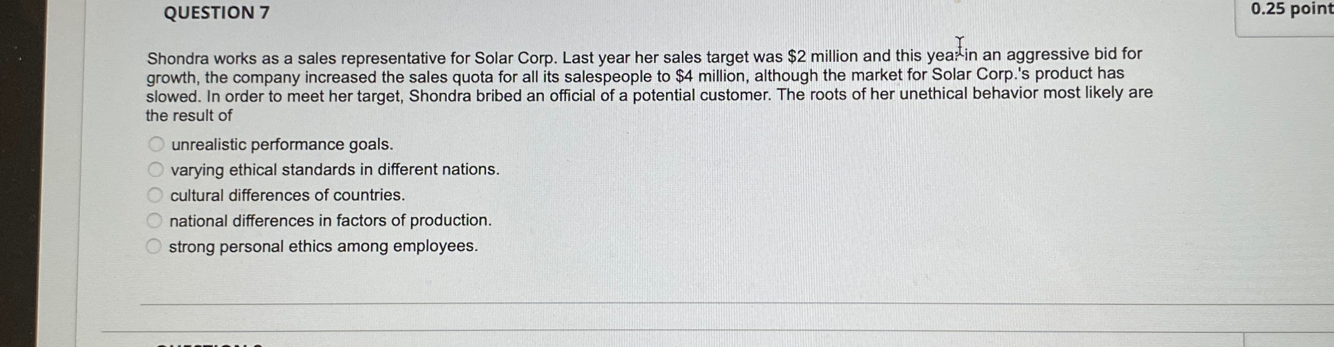 Solved QUESTION 70.25 ﻿pointShondra works as a sales | Chegg.com