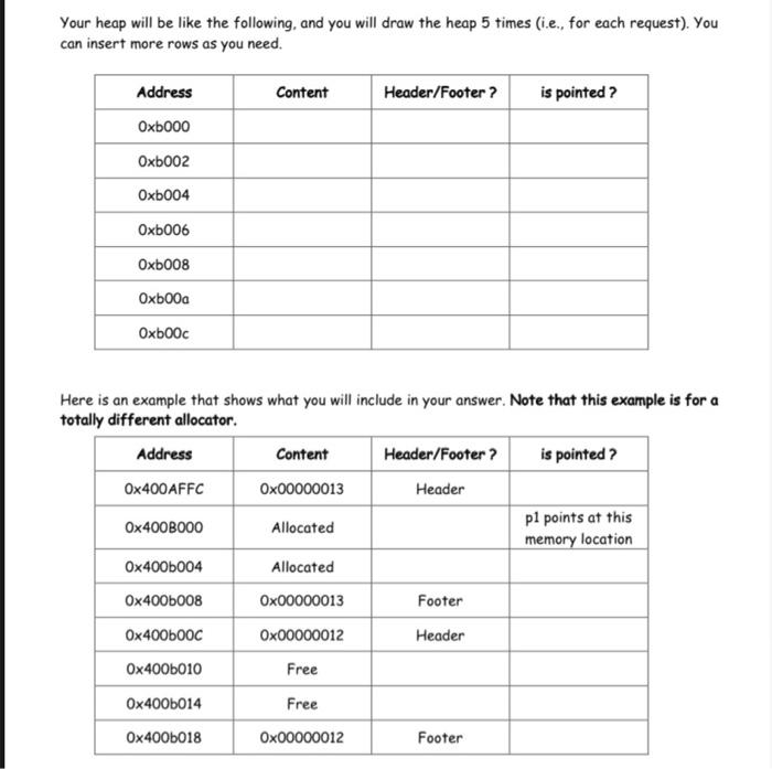 5. (30) Consider a memory allocator with the | Chegg.com